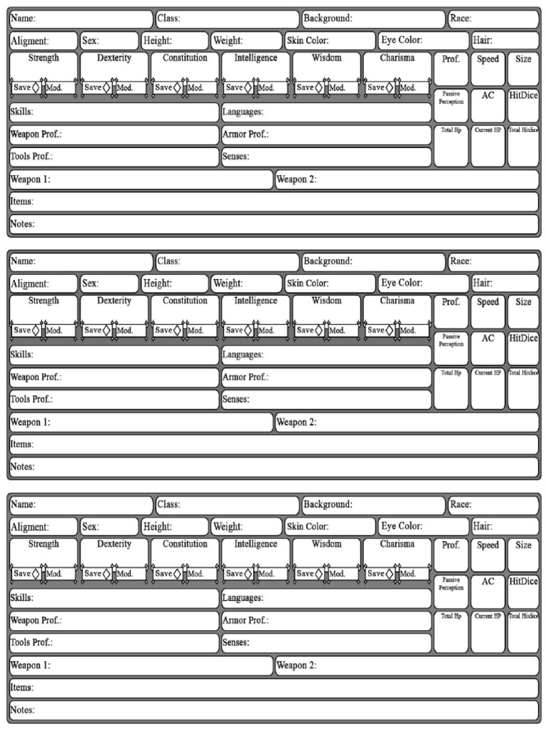 5E NPC Sheet | PDF