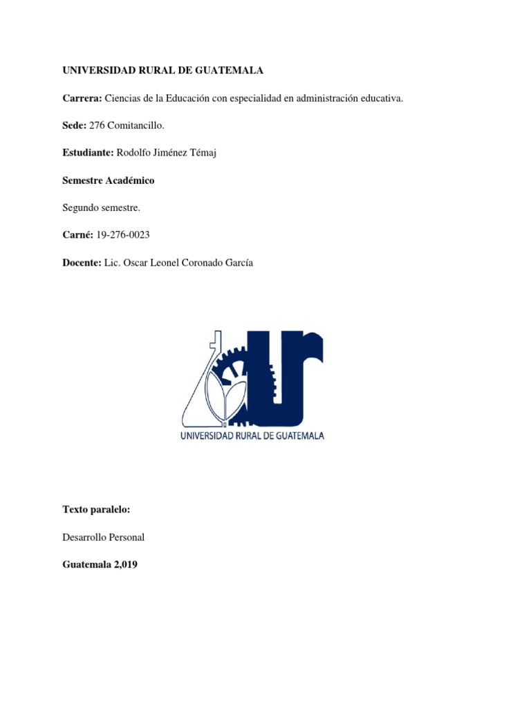 Universidad Rural de Guatemala Caratula | PDF