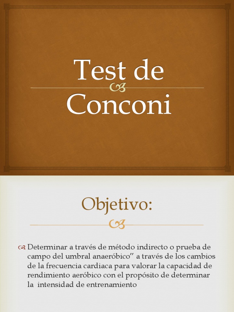 Test de Conconi EXPOSICION | PDF | Ácido láctico | Ritmo cardiaco