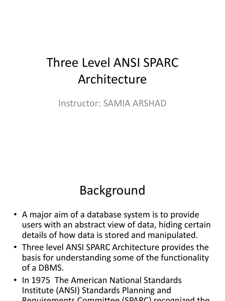 Db-Ansi Sparc Architecture | PDF | Computers