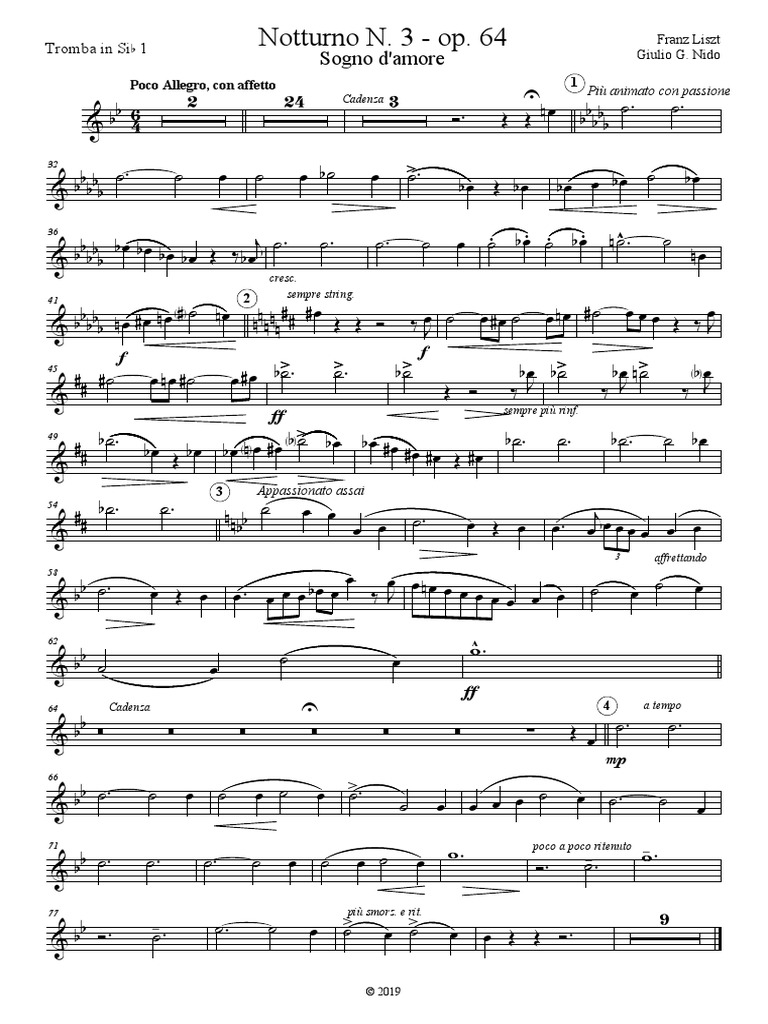 Notturno 3 - Tromba Sib - Liszt | PDF | Rhythm And Meter | Performing Arts