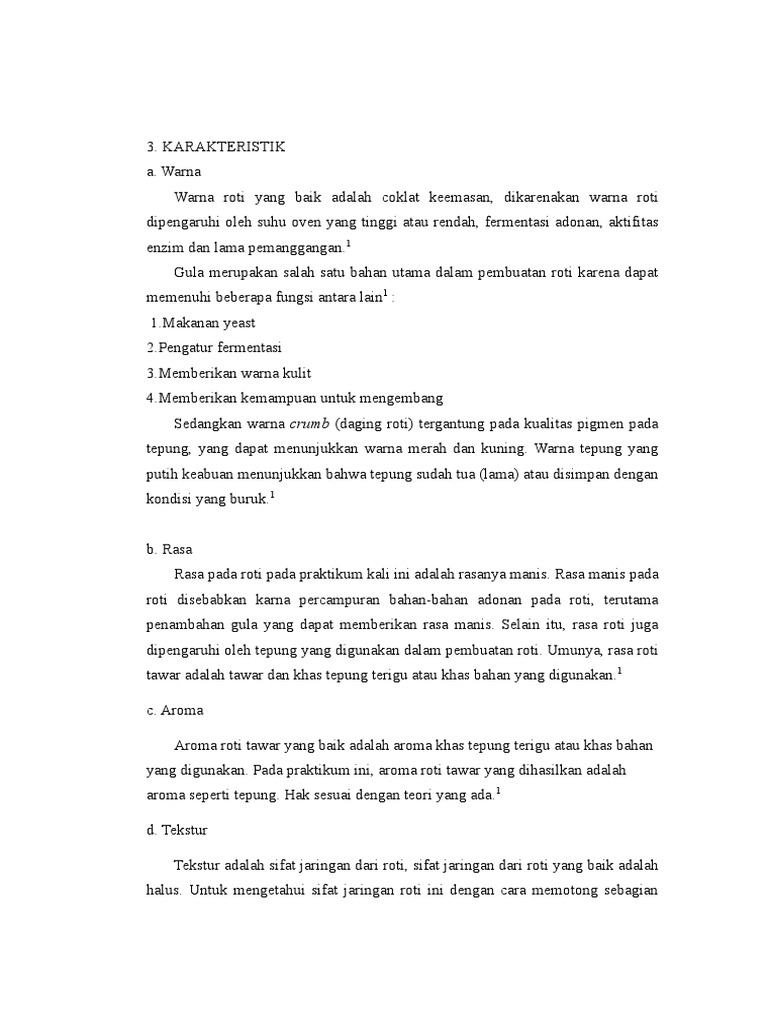 Karakteristik dan Proses Pembuatan Roti | PDF