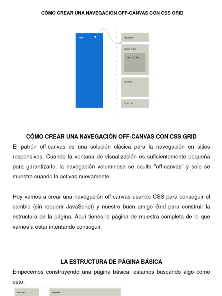 Cómo Crear Una Navegación Off-Canvas Con CSS Grid | PDF | Hojas de ...