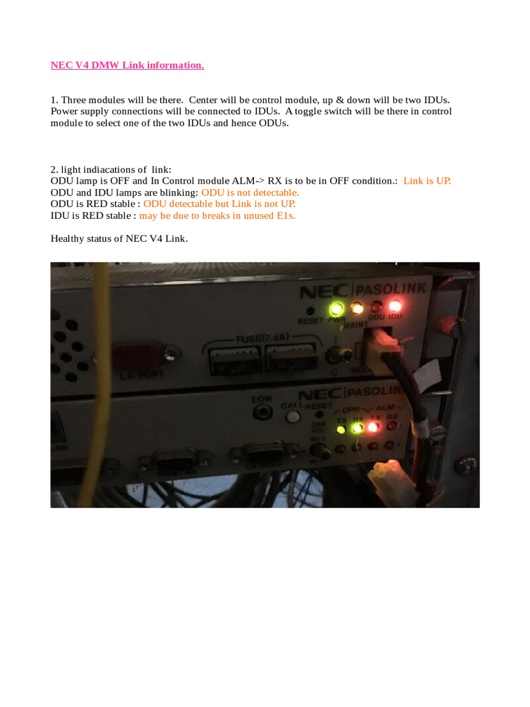 NEC V4 DMW Link Information | PDF | Science & Mathematics | Technology ...