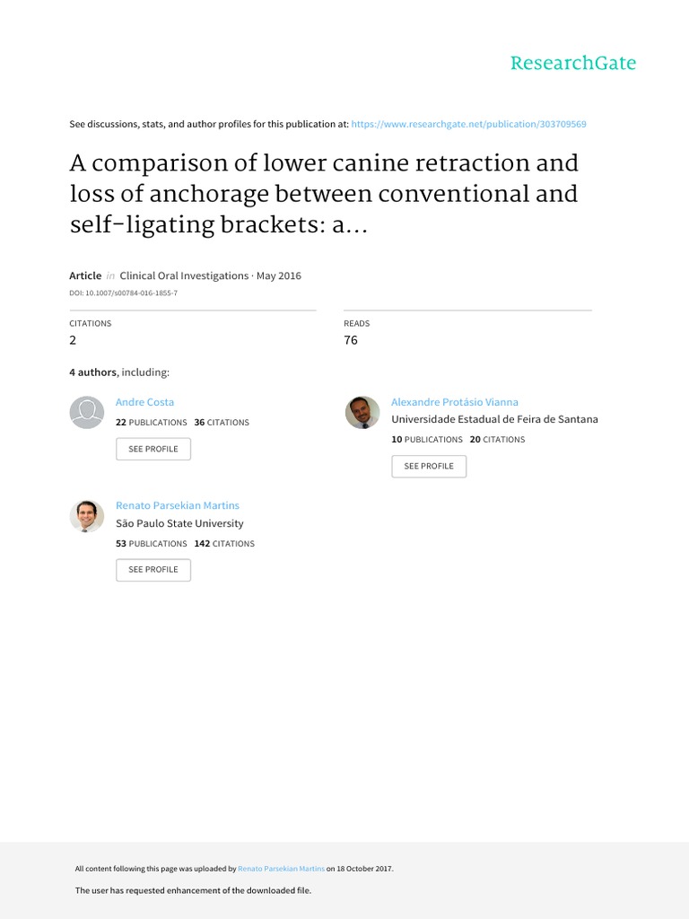 A Comparison of Lower Canine Retraction and Anchorage Loss Between ...