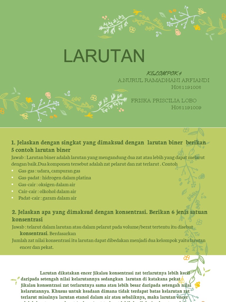 Larutan Biner dan Konsentrasi | PDF