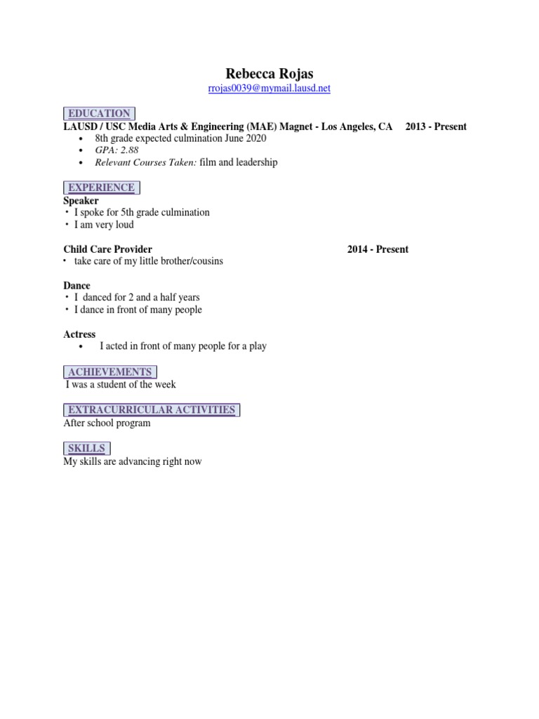 Rebecca Rojas - Resume | PDF | Social Science