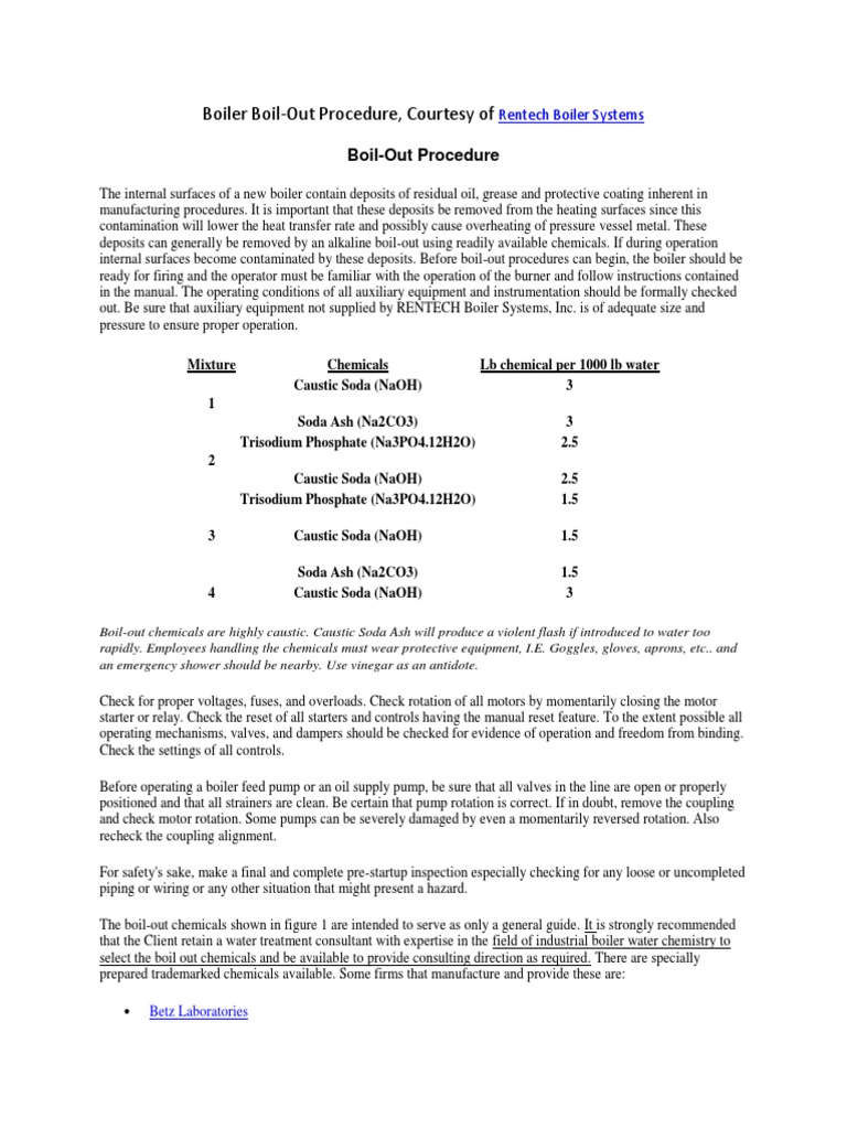 Boiler Boilout by Rentech | PDF | Boiler | Sodium Hydroxide