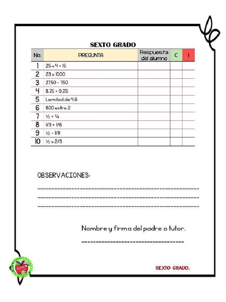 Cuadernillo de Evaluación SisAT para Todos Los Grados 2019 - 2020 PDF | PDF