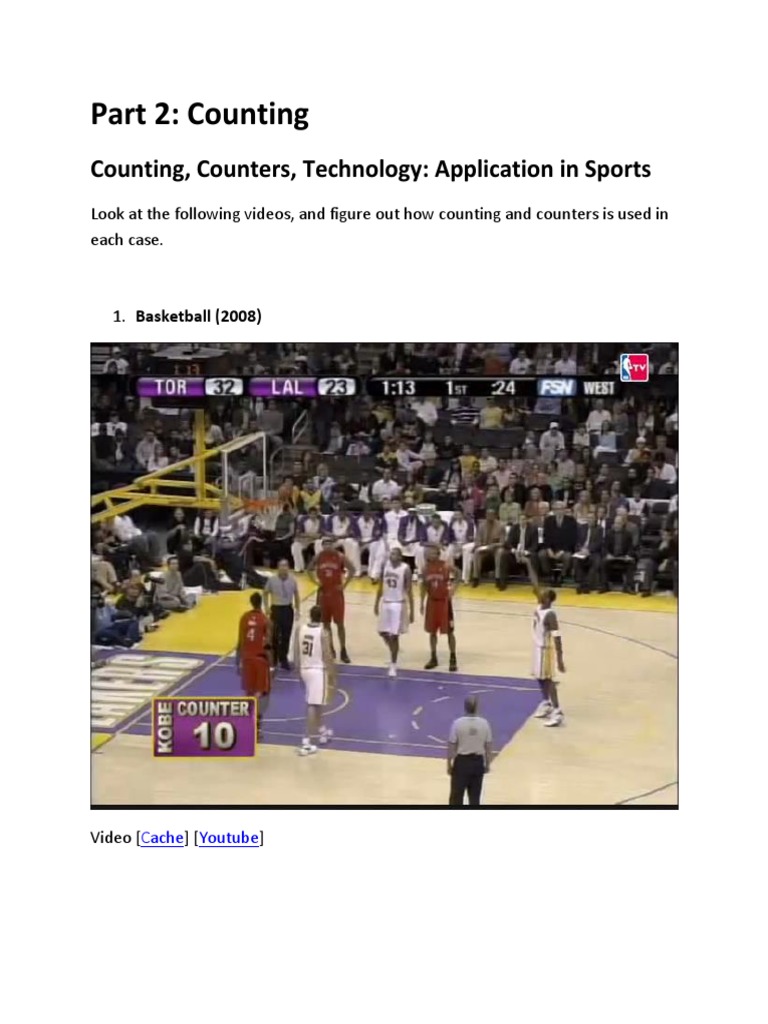 Part 2: Counting: Counting, Counters, Technology: Application in Sports ...