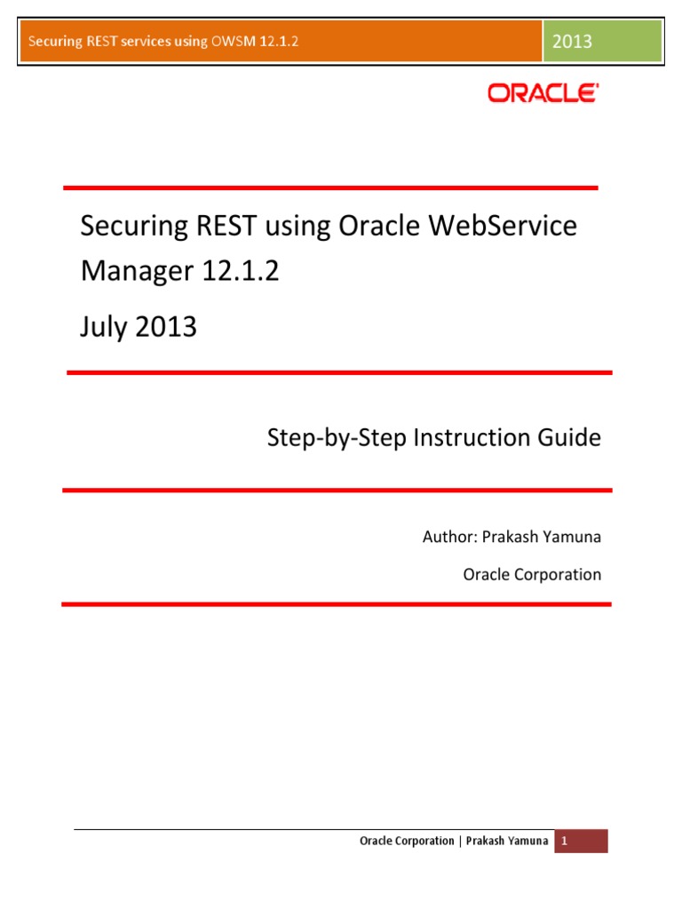 WS - Rest Service Security Owsm 12c 1971795 PDF | PDF | Java (Programming Language ...