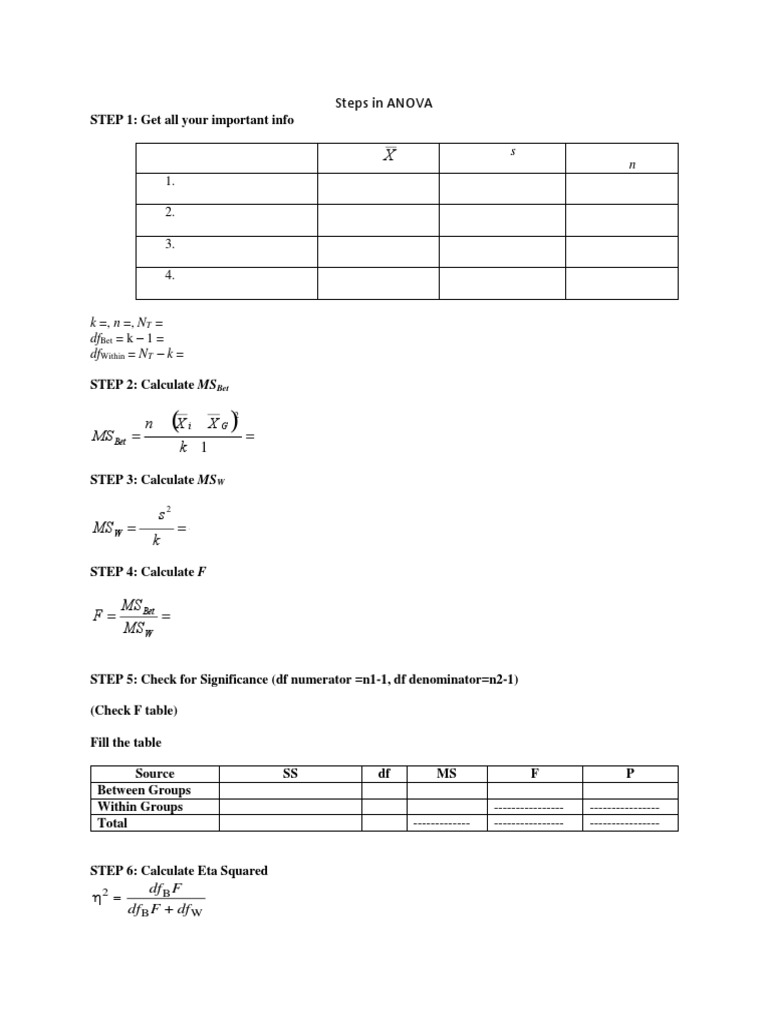 ANOVA Steps and Fisher's LSD Test | PDF | Student's T Test | Analysis ...