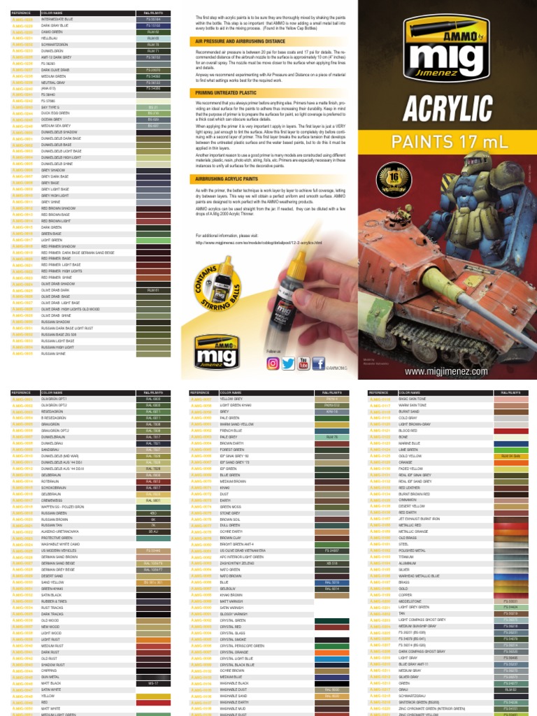 Mig Colors | PDF | Grey | Paint