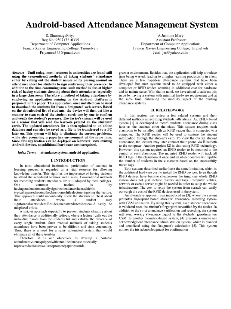 An Efficient Android-Based Attendance Management System Using Barcode ...