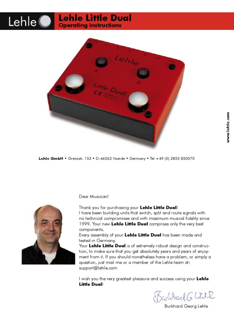 Lehle Little Dual: Operating Instructions | PDF | Audio Electronics ...