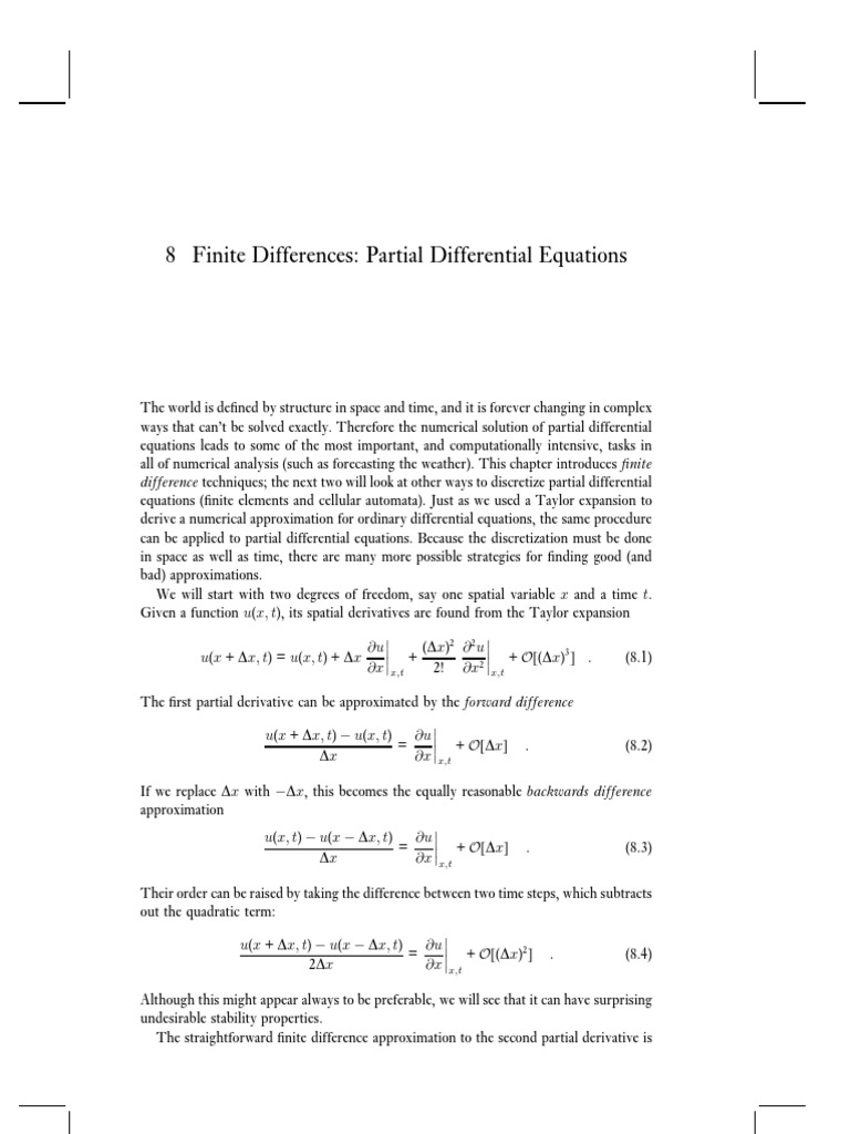 Finite Differences Partial Differential Equations | PDF | Partial ...