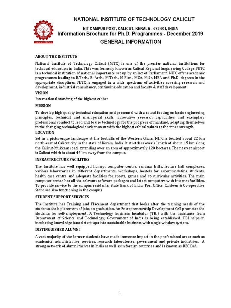 Brochure Phd Dec 2019 Pdf Doctor Of Philosophy Thesis