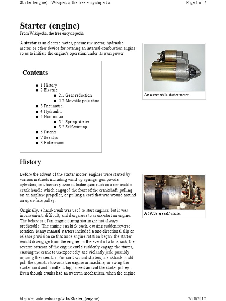 Starter Motor in Automotive | PDF | Vehicles | Vehicle Technology