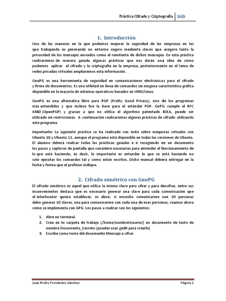 Practica Cifrado y Criptografia PDF | PDF | Clave (criptografía) | Cibercrimen