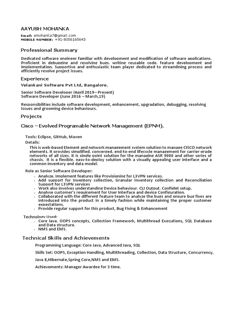 A Ayush Resume | PDF | Software Development | Software Bug