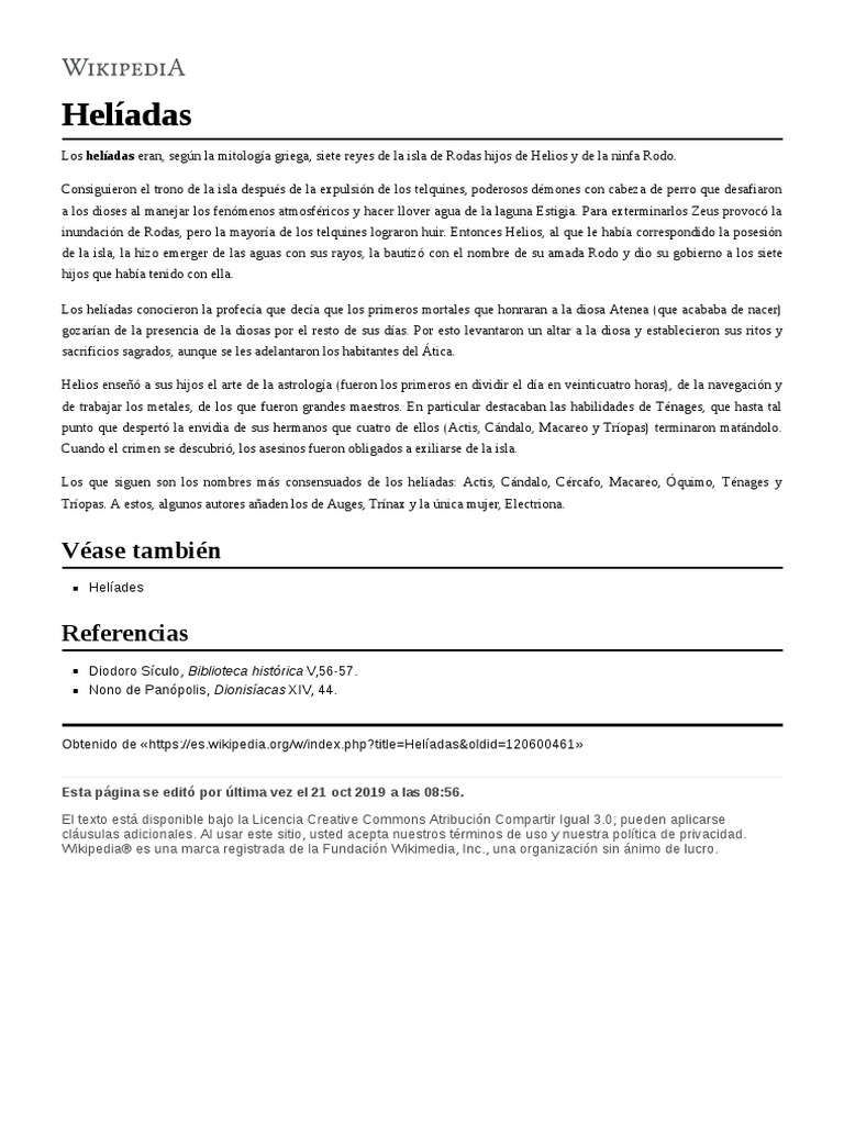 Helíadas | PDF | Historia