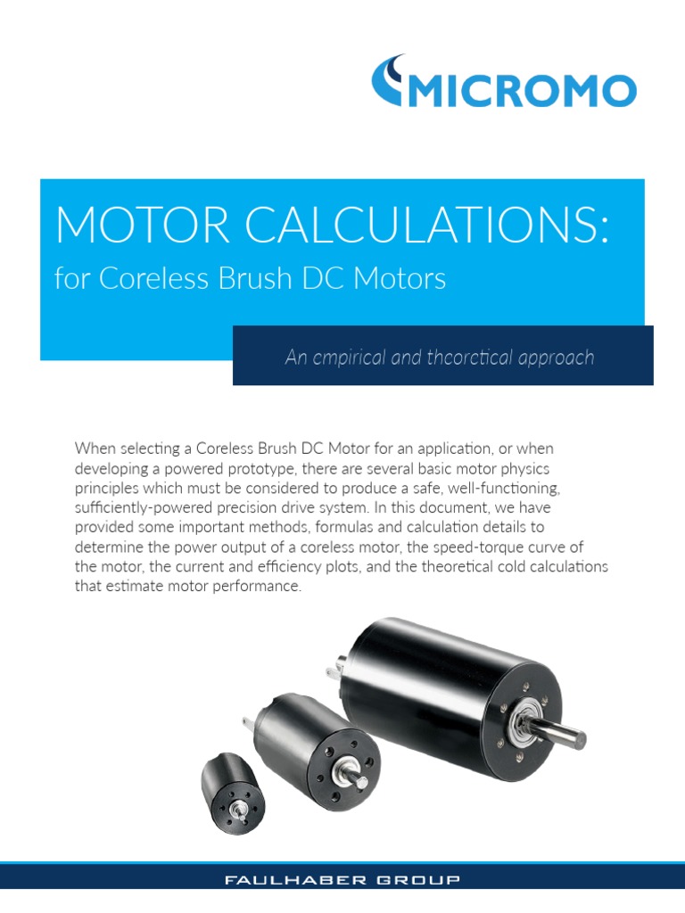 MICROMO DC Motor Calculations White Paper Refresh 2018 | PDF | Electric ...