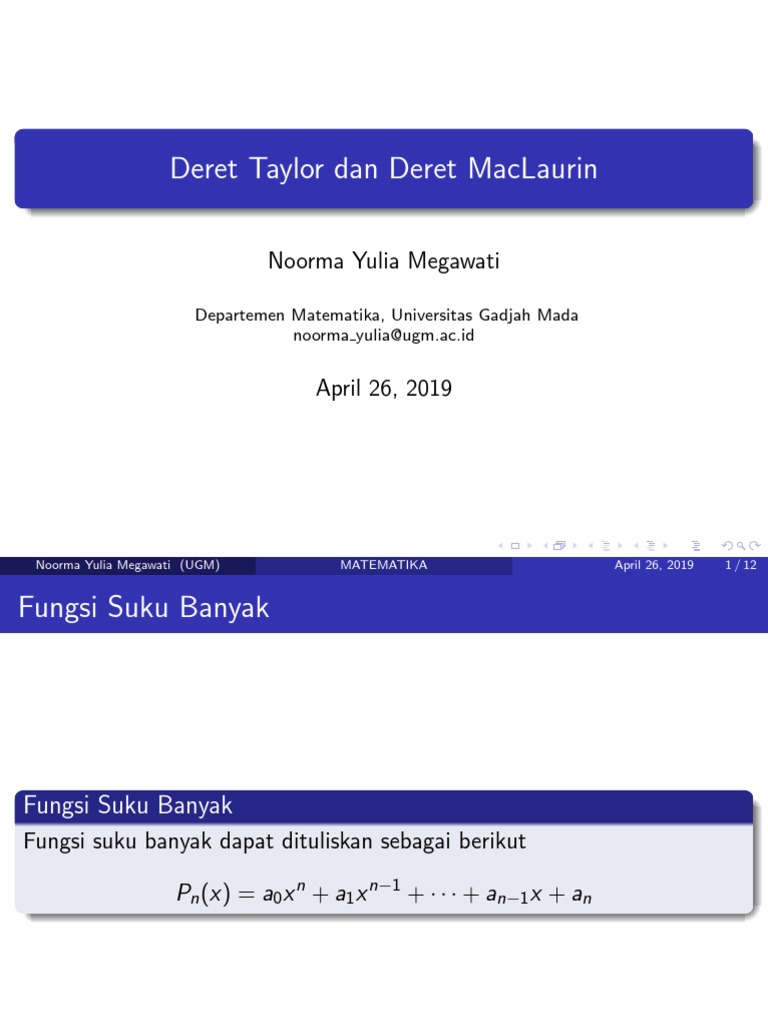 Deret Taylor Dan Deret Maclaurin | PDF