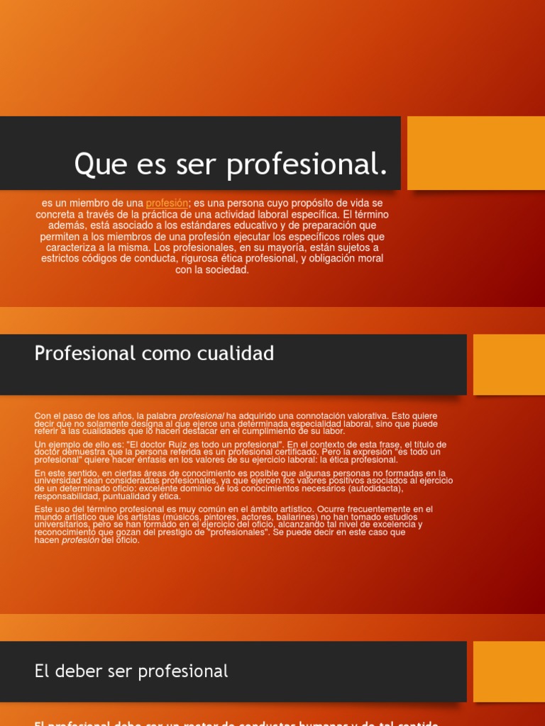 Que Es Ser Profesional. | PDF | Marca | Aprendizaje