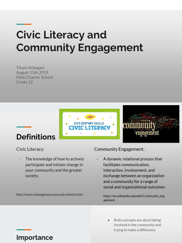 Civic Literacy and Community Engagement | PDF | Social Science | Wellness