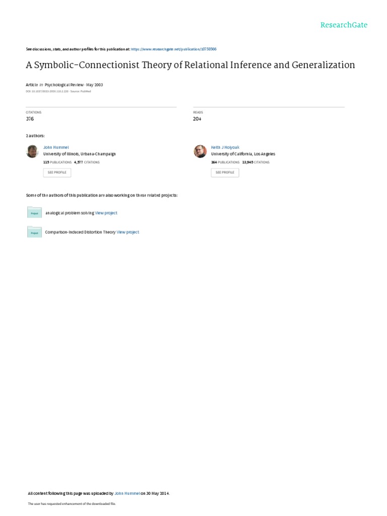 Theory of Relational Inference | PDF | Analogy | Hierarchy