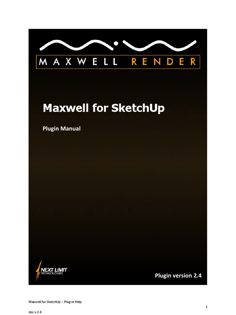 Maxwell For Sketchup: Plugin Manual | PDF | Sketch Up | Camera