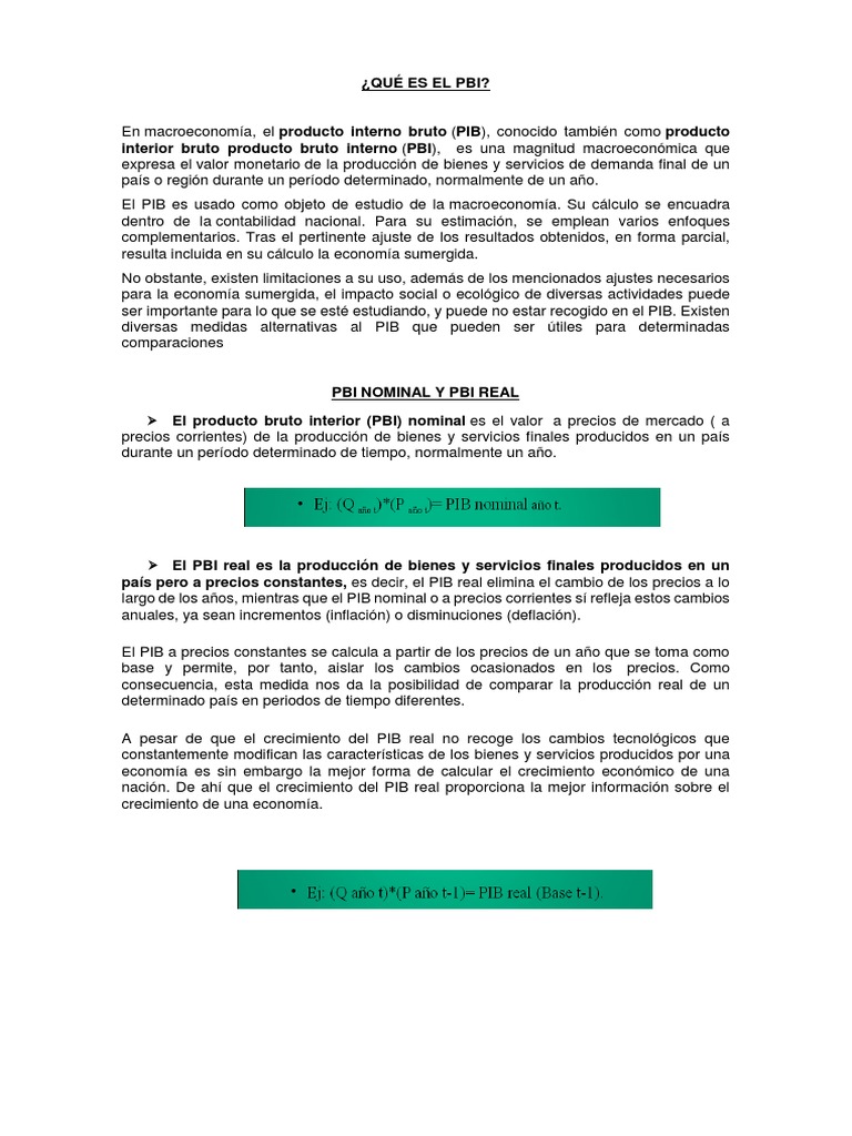 Qué Es El Pbi | PDF | Negocios