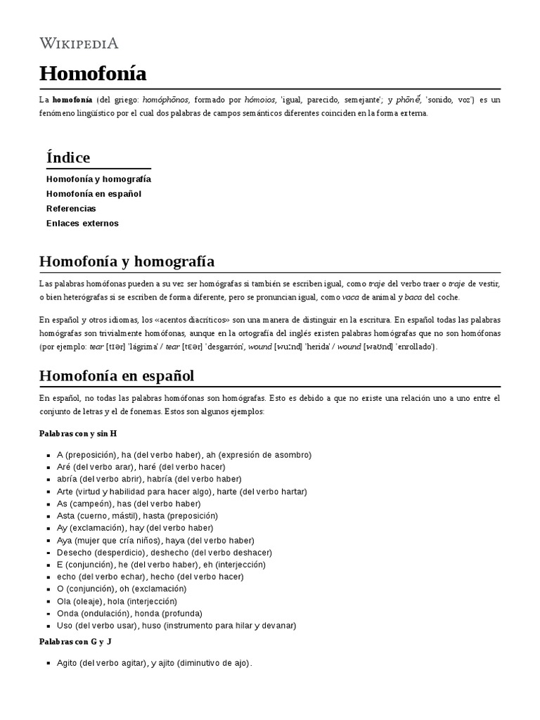 Homofonía.pdf | PDF | Lengua española | Idiomas