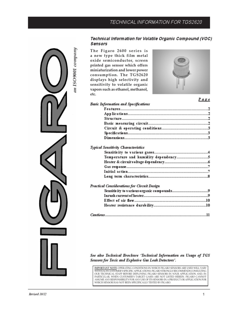 Da 01 en GASSENSOR - TGS - 2620 - FIGARO PDF | PDF | Electrical ...