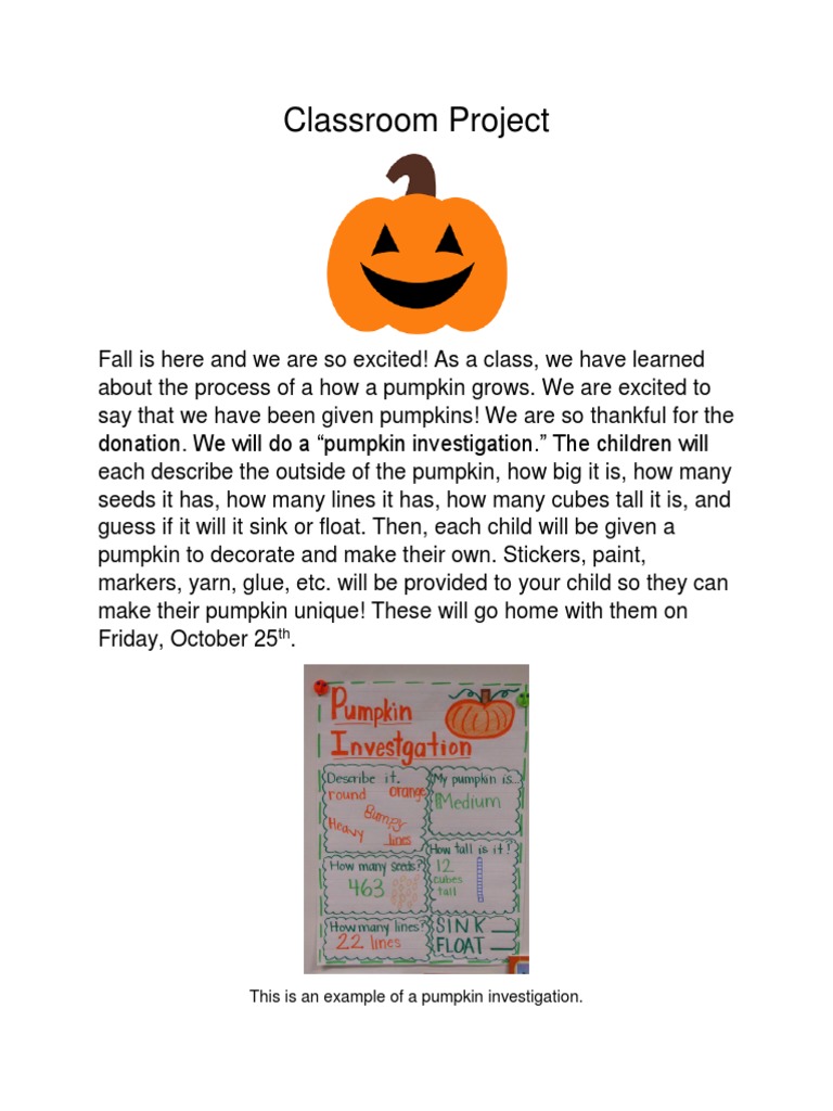 Pumpkin Investigation Project | PDF | Home & Garden