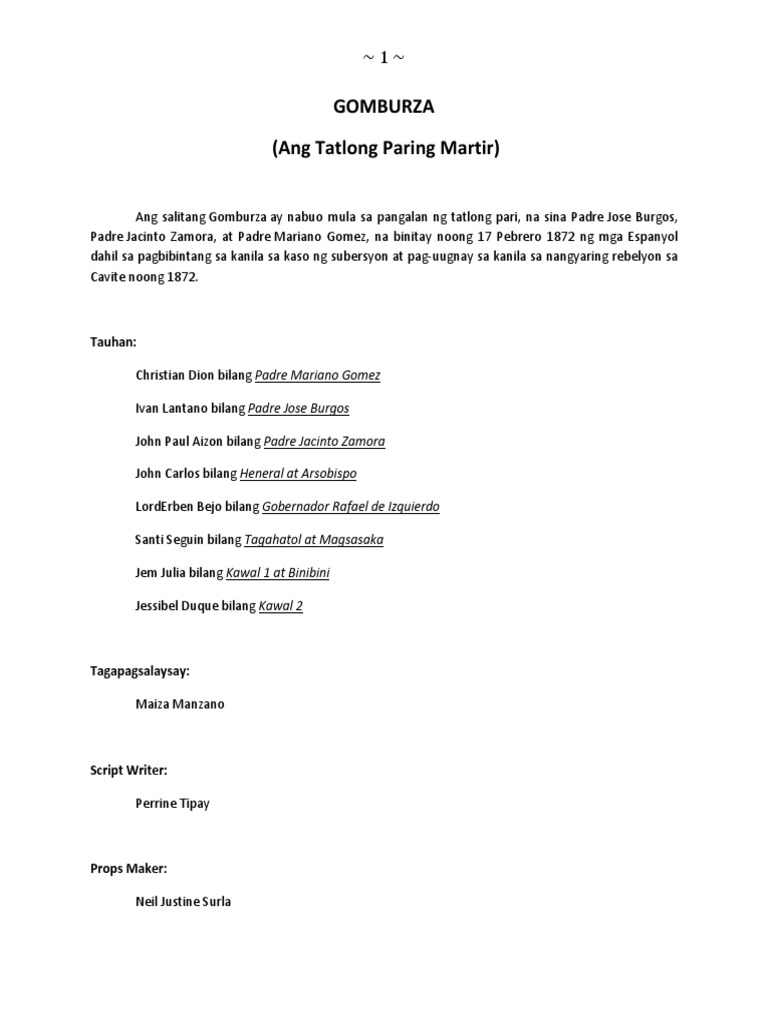 Gomburza Script | PDF