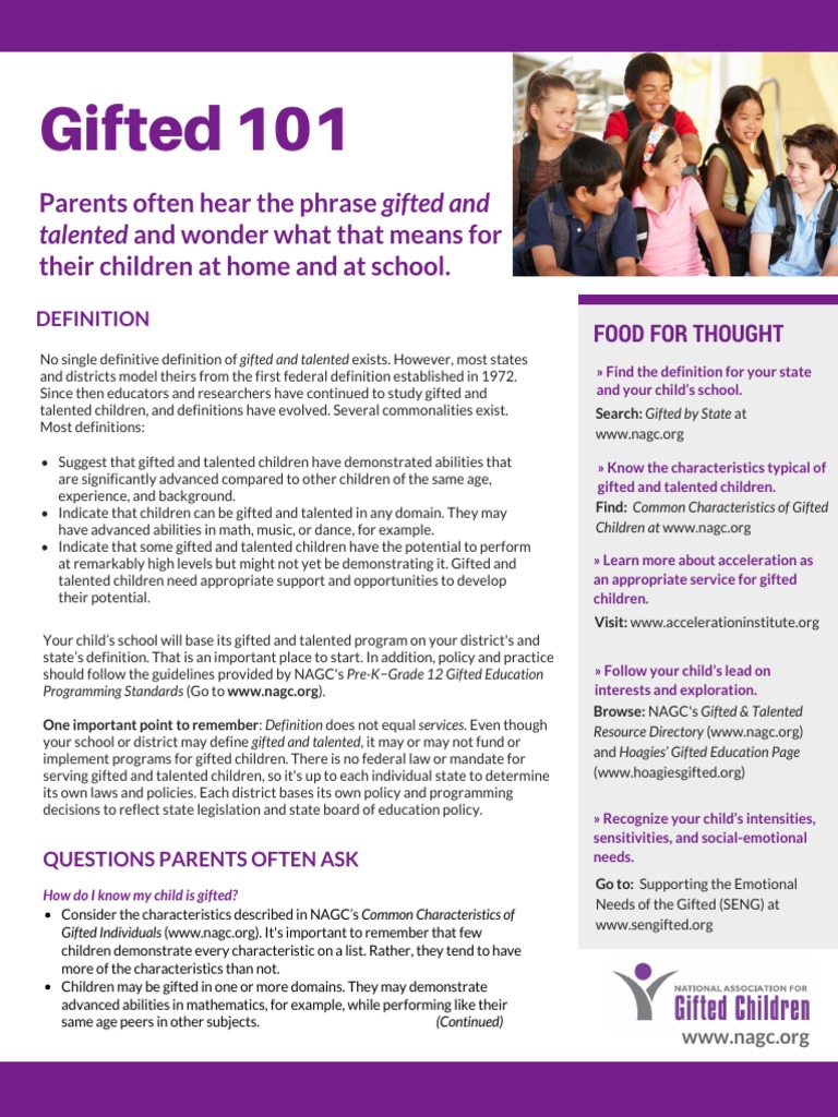 Gifted 101 | PDF | Intellectual Giftedness | Gifted Education