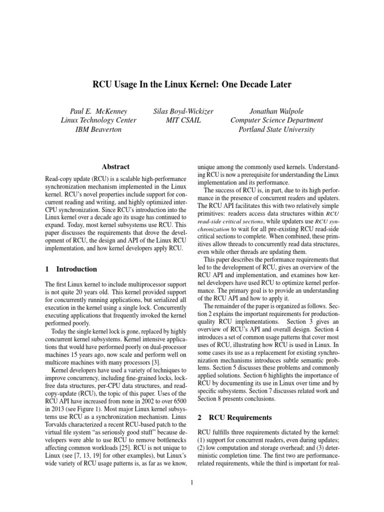 Rcu Decade Later | PDF | Thread (Computing) | File System