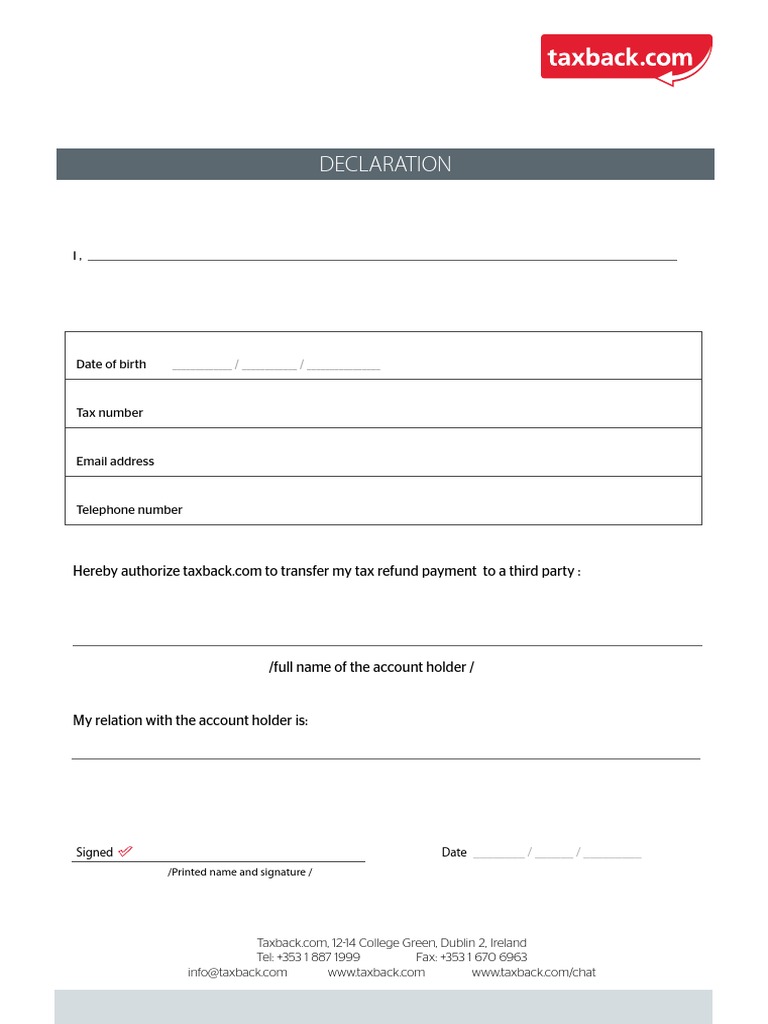 Declaration: /printed Name and Signature | PDF