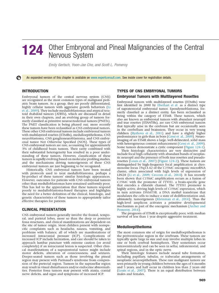 Other Embryonal and Pineal Malignancies of The Central Nervous System ...
