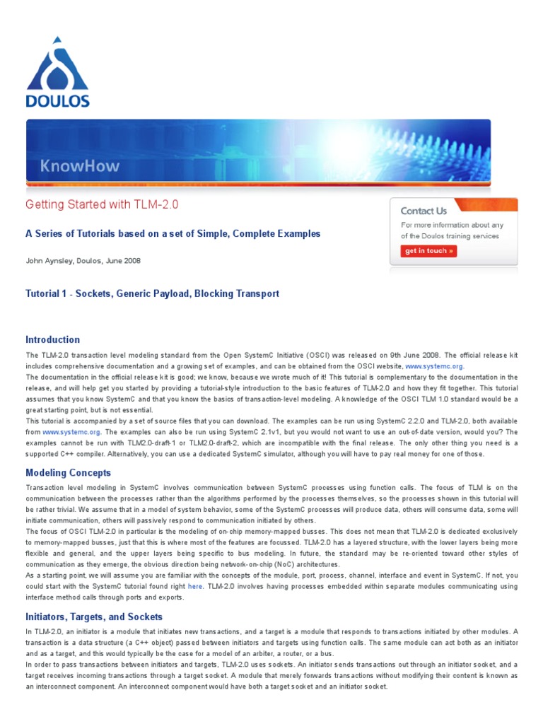 Getting Started With TLM-2.0 - Part1 | PDF | Pointer (Computer ...