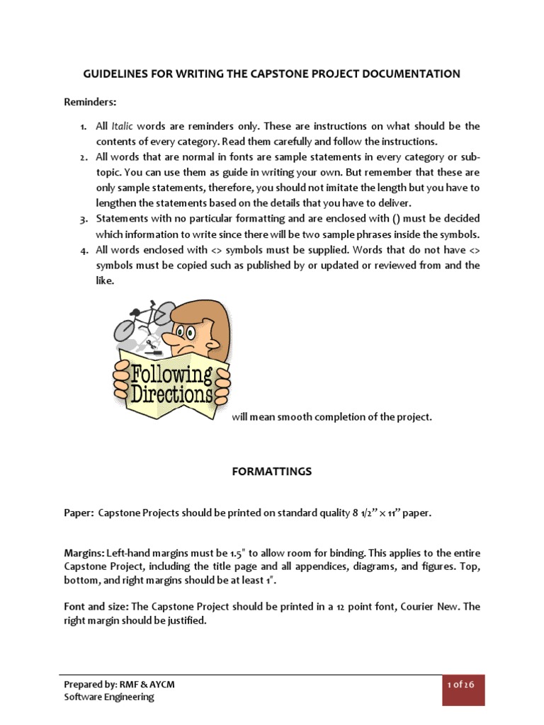 Capstone Project Documentation Guidelines | PDF | Workflow | Software ...