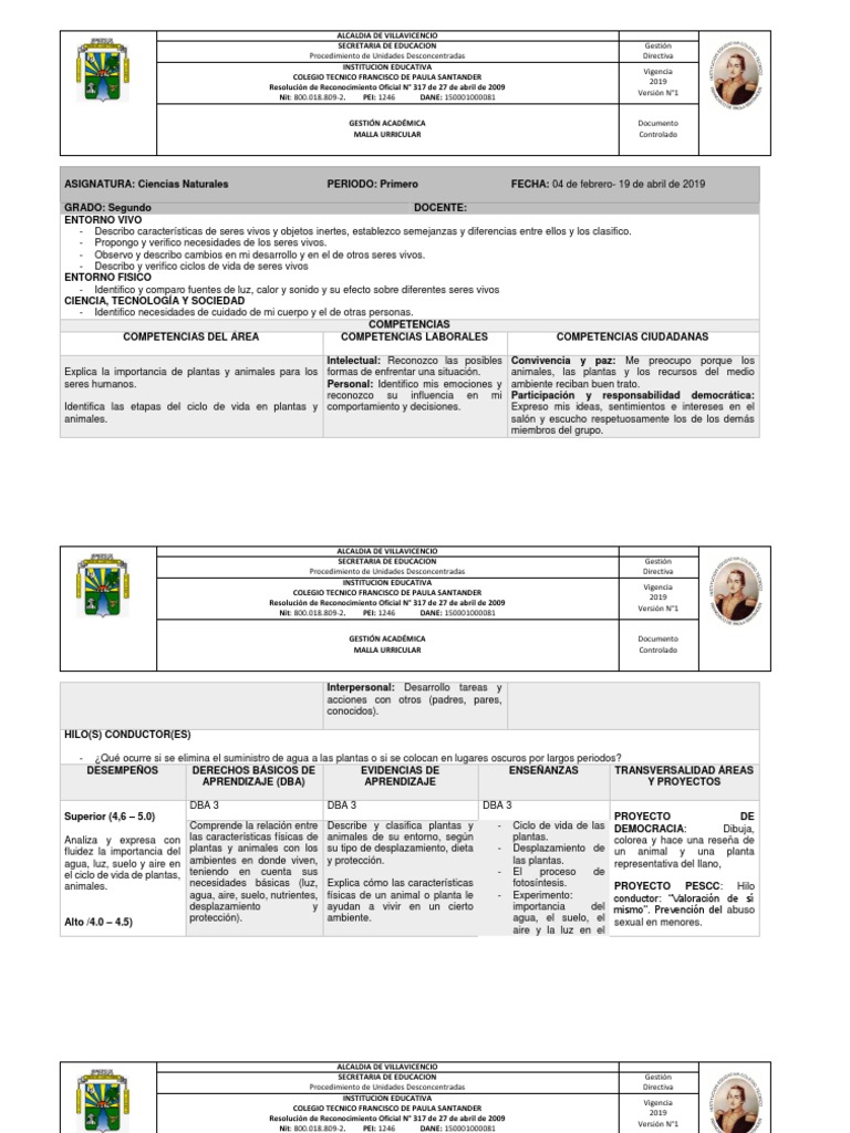 Ciencias Grado 2 | PDF | Plantas | Organismos