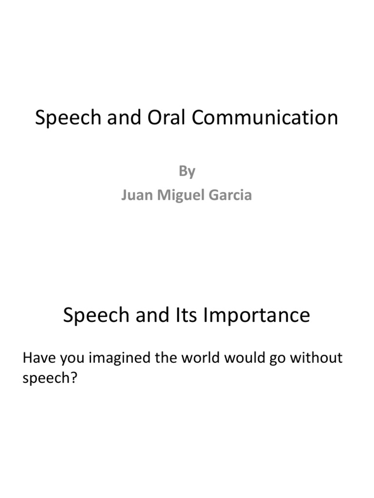 Speech and Oral Communication | PDF | Nonverbal Communication | Human Voice