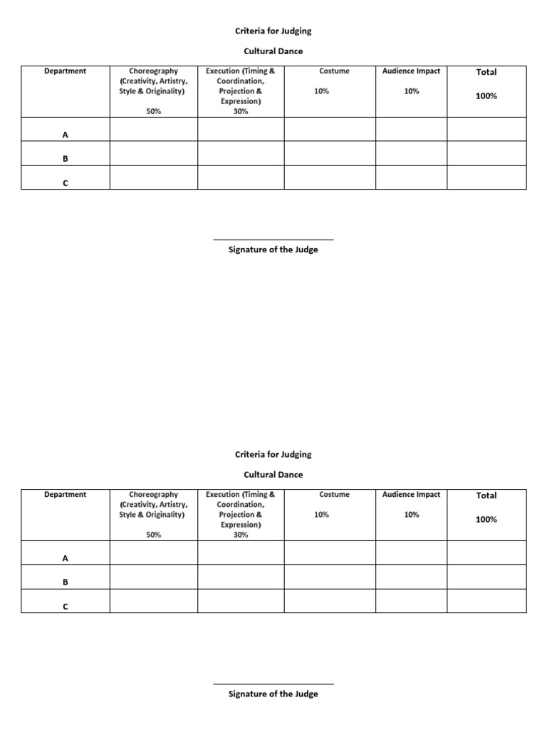 Criteria | PDF | Singing | Entertainment