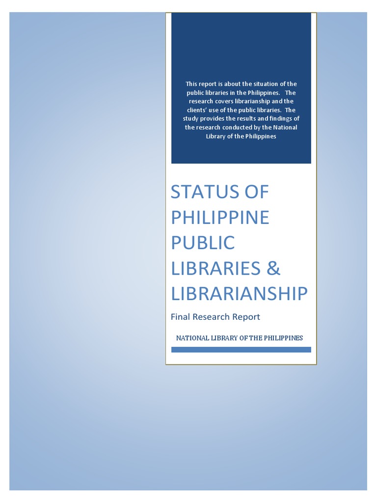 Status of Philippine Public Libraries and Librarianship PDF | PDF ...