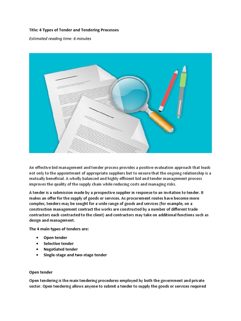 4 Tender Process | PDF | Supply Chain | Procurement