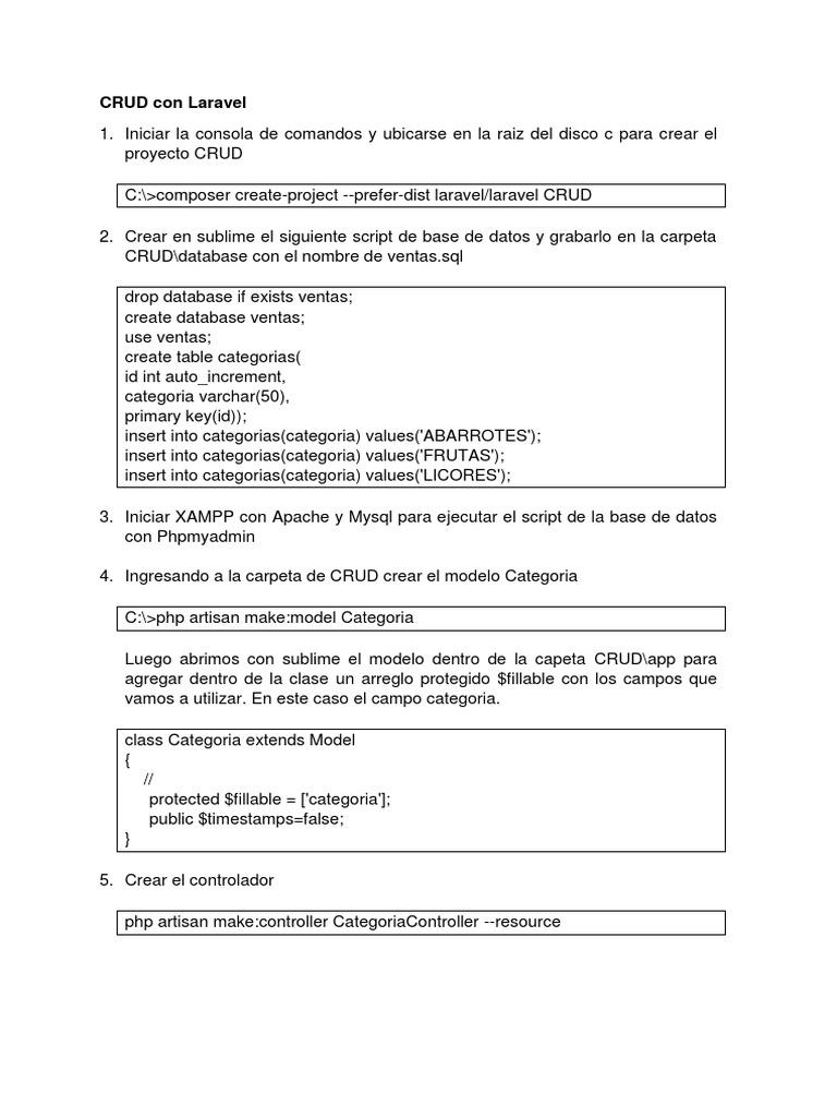 CRUD Con Laravel | PDF | Archivo de computadora | Datos de computadora