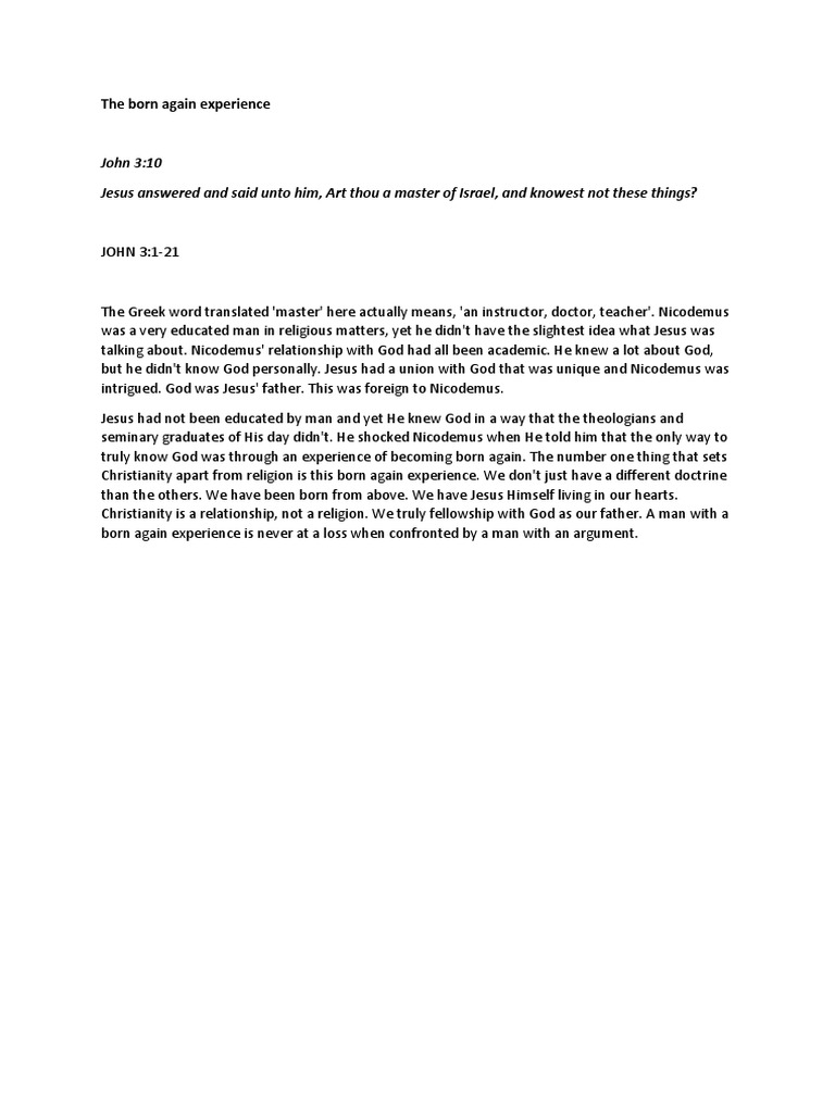 The Born Again Experience | PDF