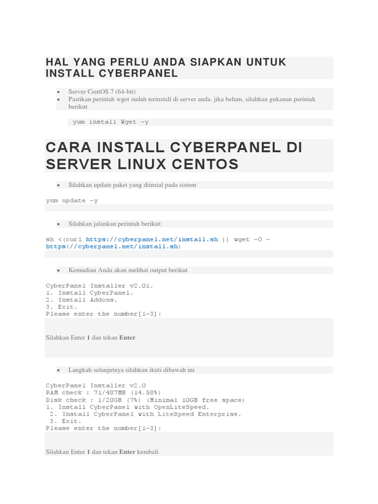 Install Cyberpanel | PDF | Computer Architecture | Computing